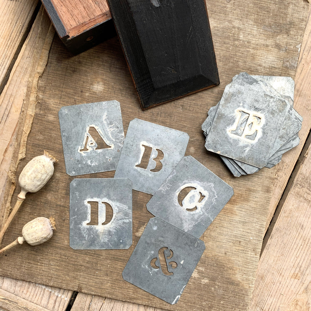 Boxed Vintage Alphabet Stencil Set (26 letters and &) – Ivy Joan Home